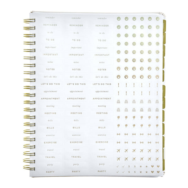 2026 Weekly Planner - PP Stripes with Gold Foil Weekly Planner, January ...
