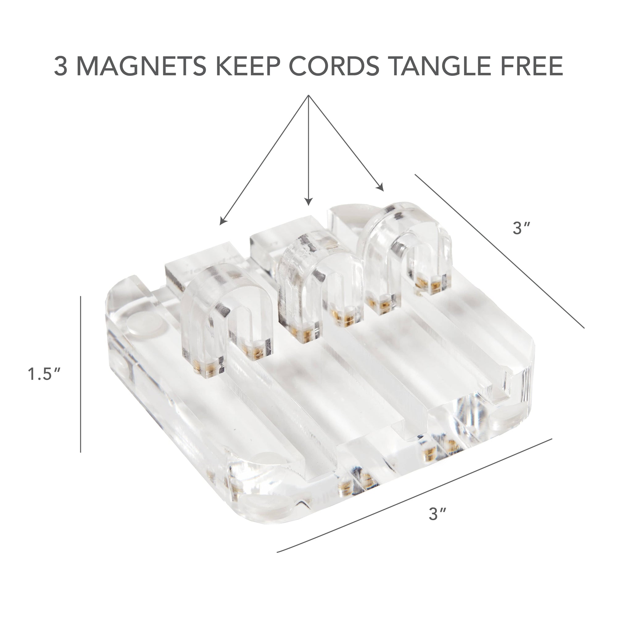 Clear Acrylic Cable Manager (3 x 1.5 x 3) (98139) | russell+hazel