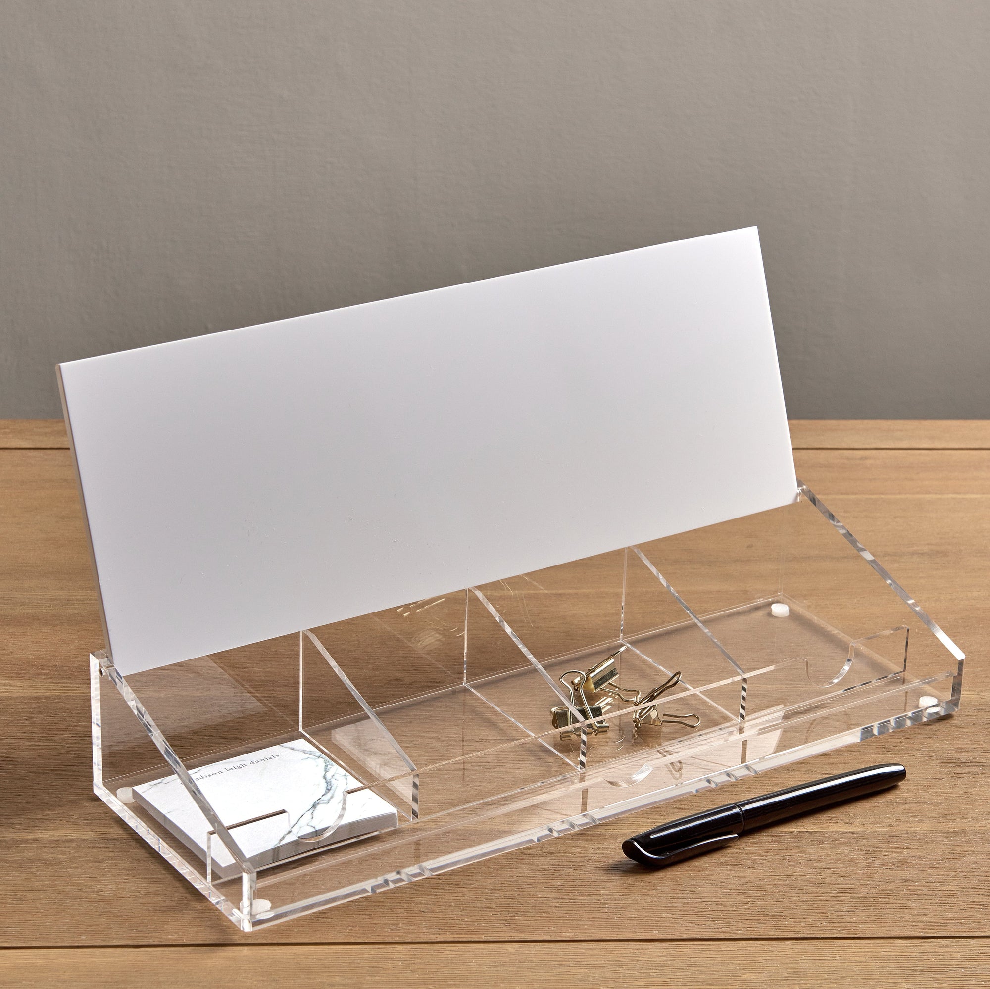 Acrylic Dry Erase Desk Organizer with Black Dry Erase Marker (95441 ...