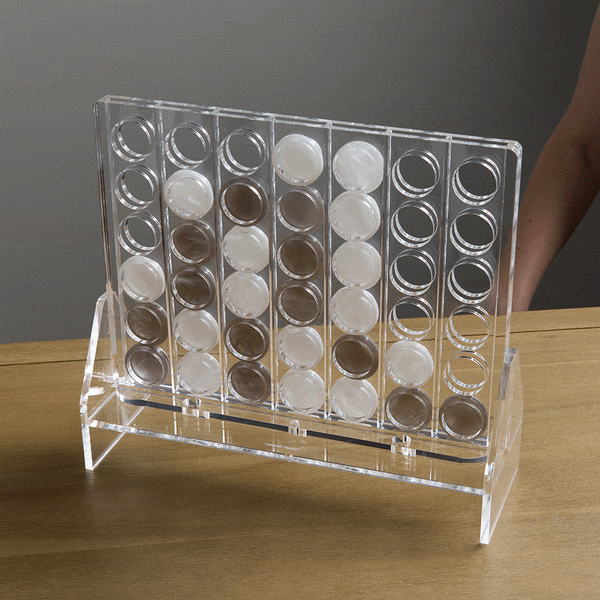 Four in a Row Game - Acrylic Connect 4 Family Board Game (12" x 4" x 10 ...