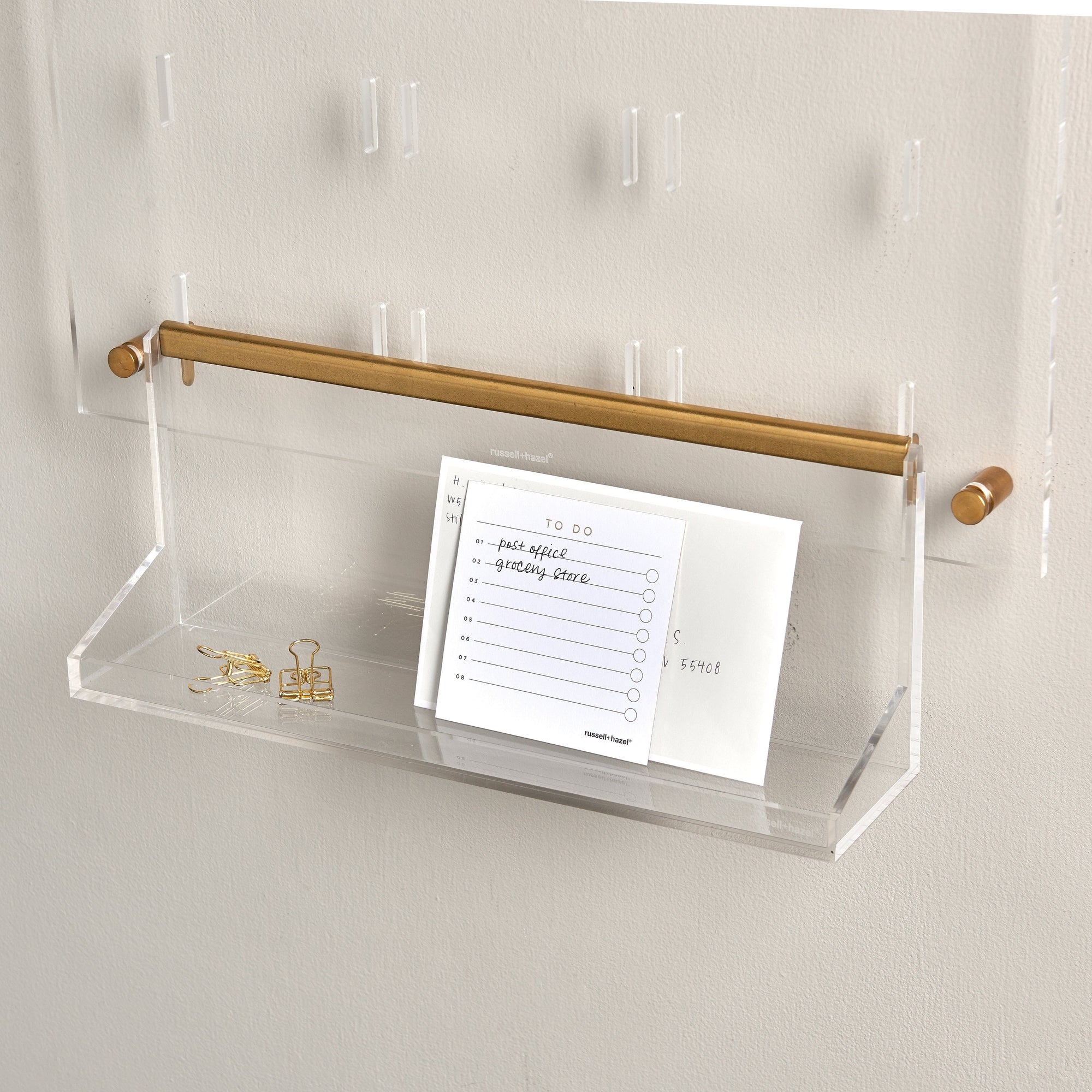 Clear Acrylic Wall Shelf, 12.36" x 5.07" (69146) | russell+hazel