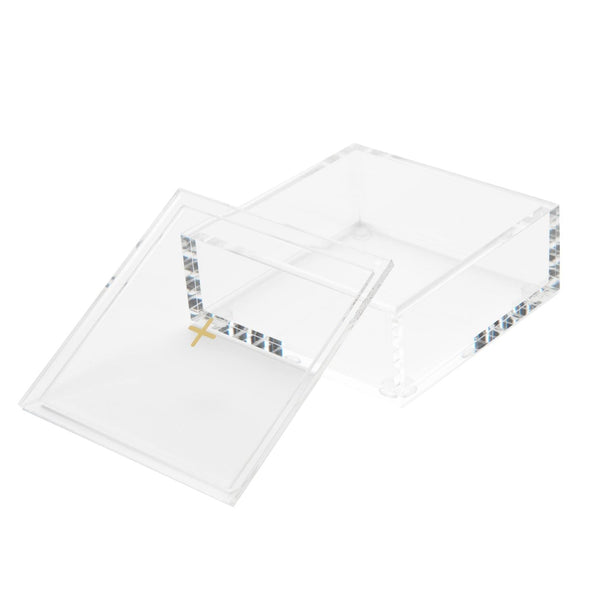 Clear Acrylic Stackable Compartment Accessory Box, 4" x 4" x 4" (93925 ...