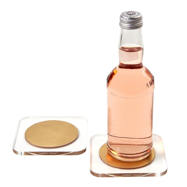 Clear Acrylic Coasters - Set of Two (4 x 4) (98140) | russell+hazel