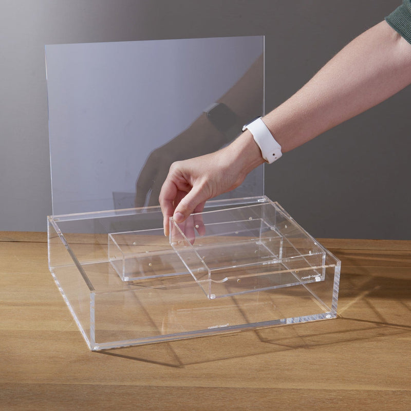 Clear Acrylic Flip Box - Large 9.5" x 12.5" x 3" (98148) | russell+hazel