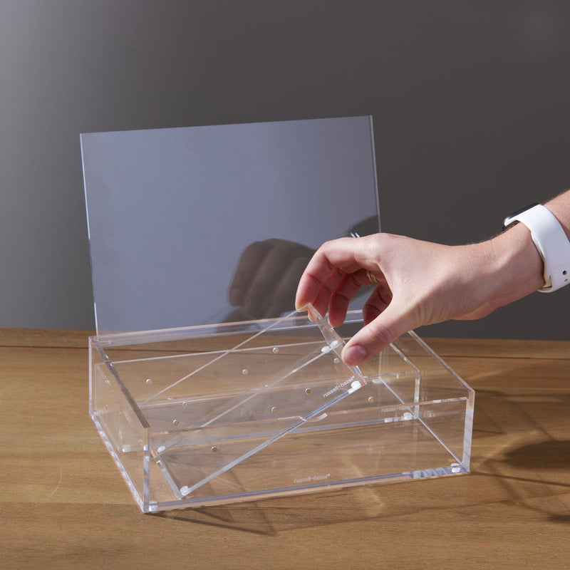 Clear Acrylic Flip Box - Medium 9.5" x 6.5" x 2.5" (98147) | russell+hazel