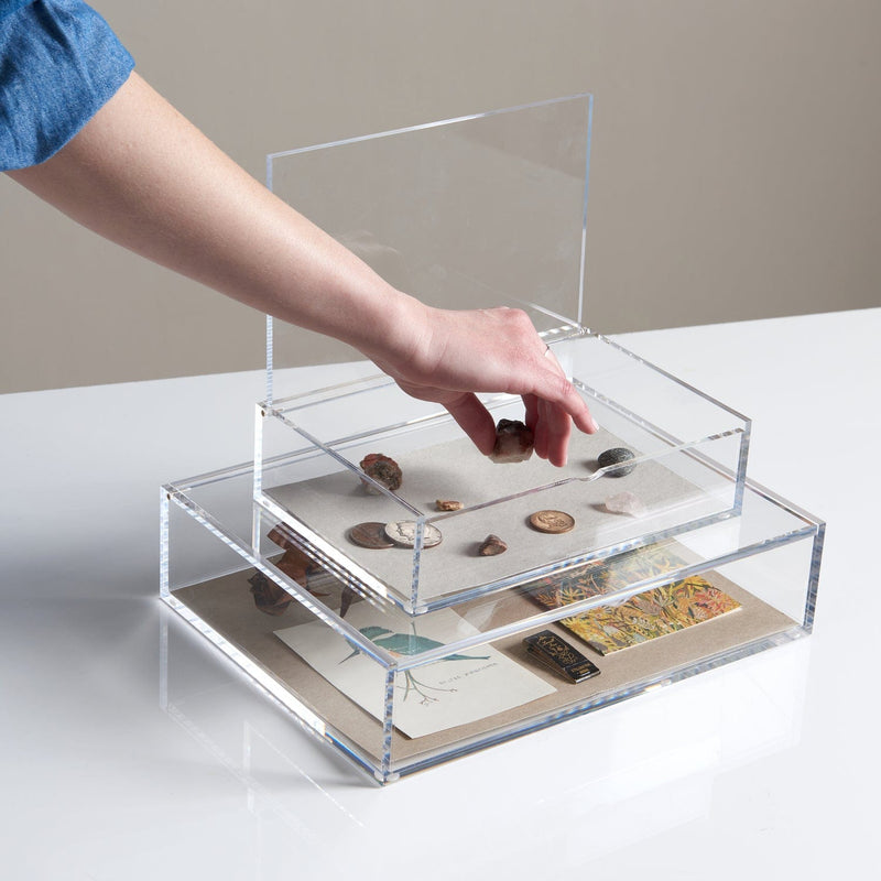 Clear Acrylic Flip Box - Medium 9.5" x 6.5" x 2.5" (98147) | russell+hazel