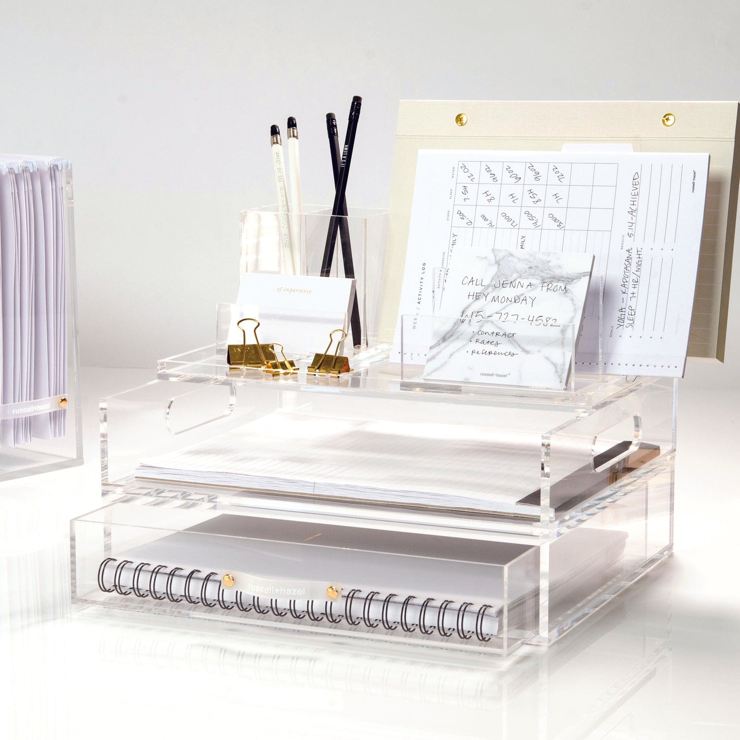 Clear Acrylic 4 Compartment File Organizer, 4.75" x 6.756" x 4" (31732 ...