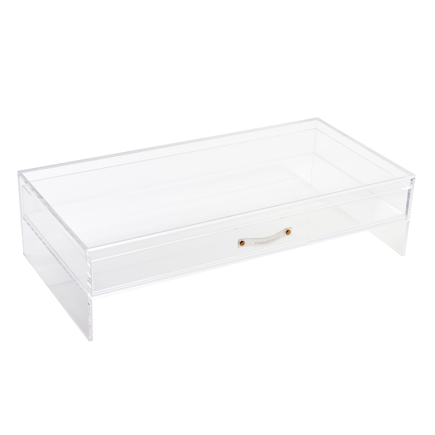 Clear Acrylic Monitor Stand with Drawer, 20" x 10" x 5.25" (98149 ...