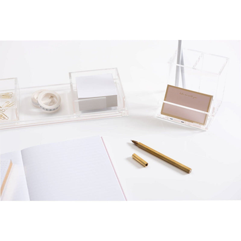 Clear Acrylic Stackable Notes Box, 4" x 4" x 1.5" (62859) | russell+hazel