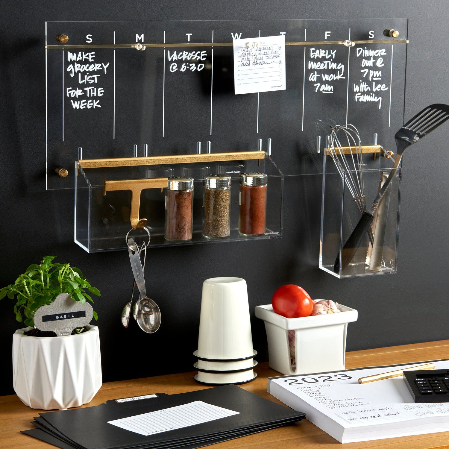 Clear Acrylic Weekly Dry Erase Wall Calendar, 24" x 10", Includes Wet ...
