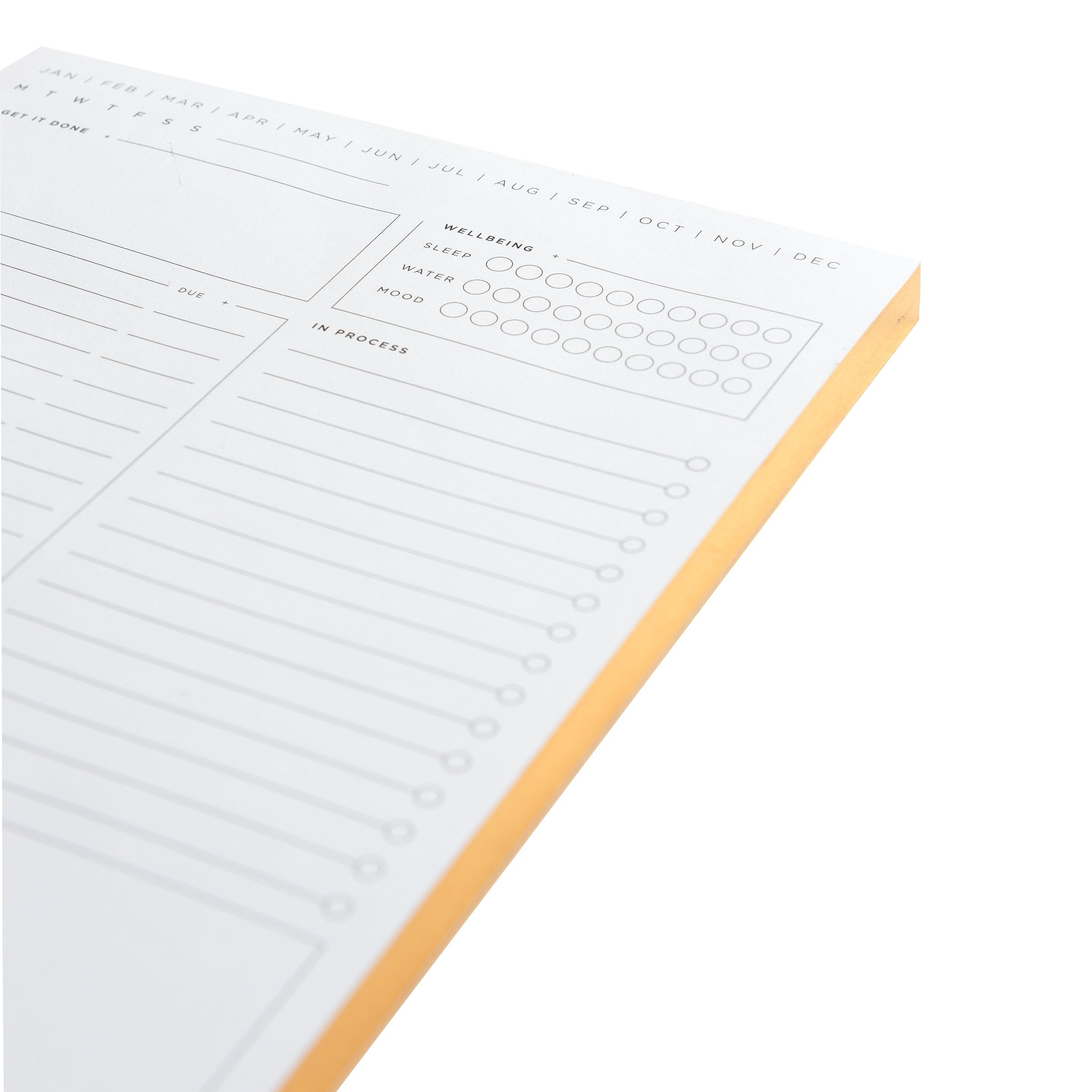 Daily Undated Planning Notepad, 10" x 7", 80 Sheets, White with Gold ...