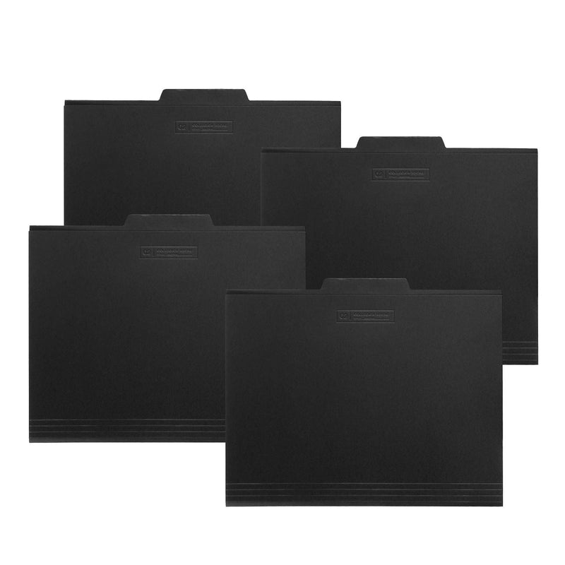 File Folder, Center Tab, Letter Size, Black, Black Foil Labels, 12/Box ...