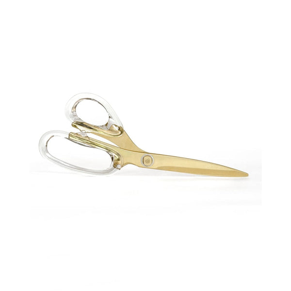 9" Clear Acrylic Scissors, Gold Tone High Quality Sheers, Bent Handle ...