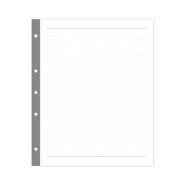 College Ruled Filler Paper, 9.125" x 11", Charcoal and White, 80 Sheets ...