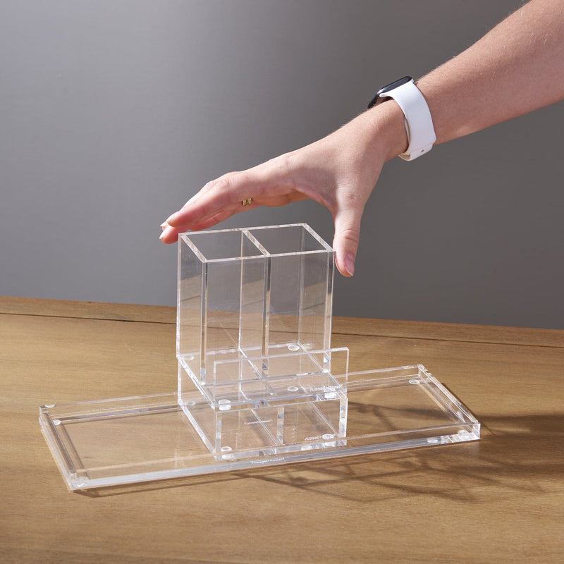Clear Acrylic Stackable Desk Tray, 4" x 12" (31381) | russell+hazel