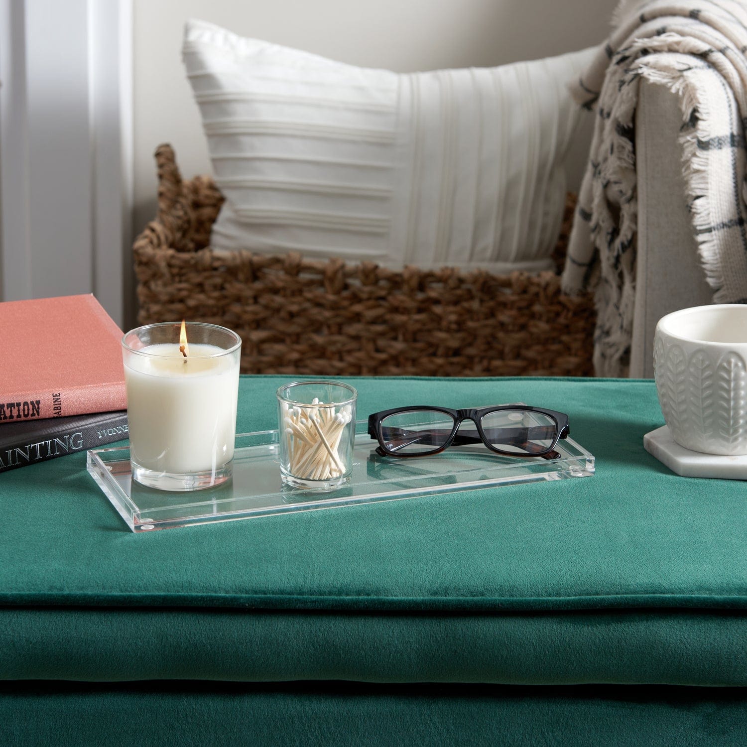 Clear Acrylic Stackable Desk Tray, 4" x 12" (31381) | russell+hazel