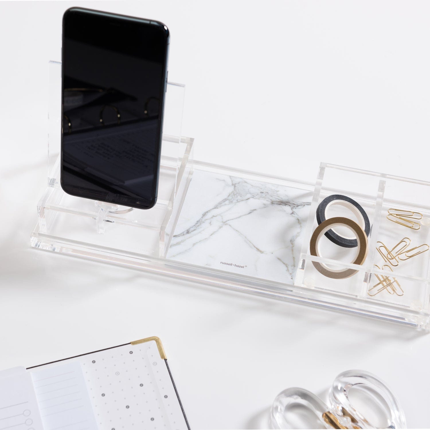 Clear Acrylic Stackable Desk Tray, 4" x 12" (31381) | russell+hazel